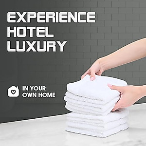 Oakias 100% Cotton Wash Cloths 60 Pack White - 12 x 12 Inches Ring Spun Cotton Facial Towels - Highly Absorbent Quick Dry Spa Towels - Bulk Washcloths Ideal for Scrubbing and Cleaning