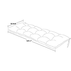 SEAHOME Waterproof Indoor/Outdoor Garden Bench Seat Cushions,Tufted Loveseat Cushion for Patio Furniture,Swing, Wicker, Garden Bench, Indoor, Shoe Storage, Window (51.1 X 19.6 Inch, Dark Red)