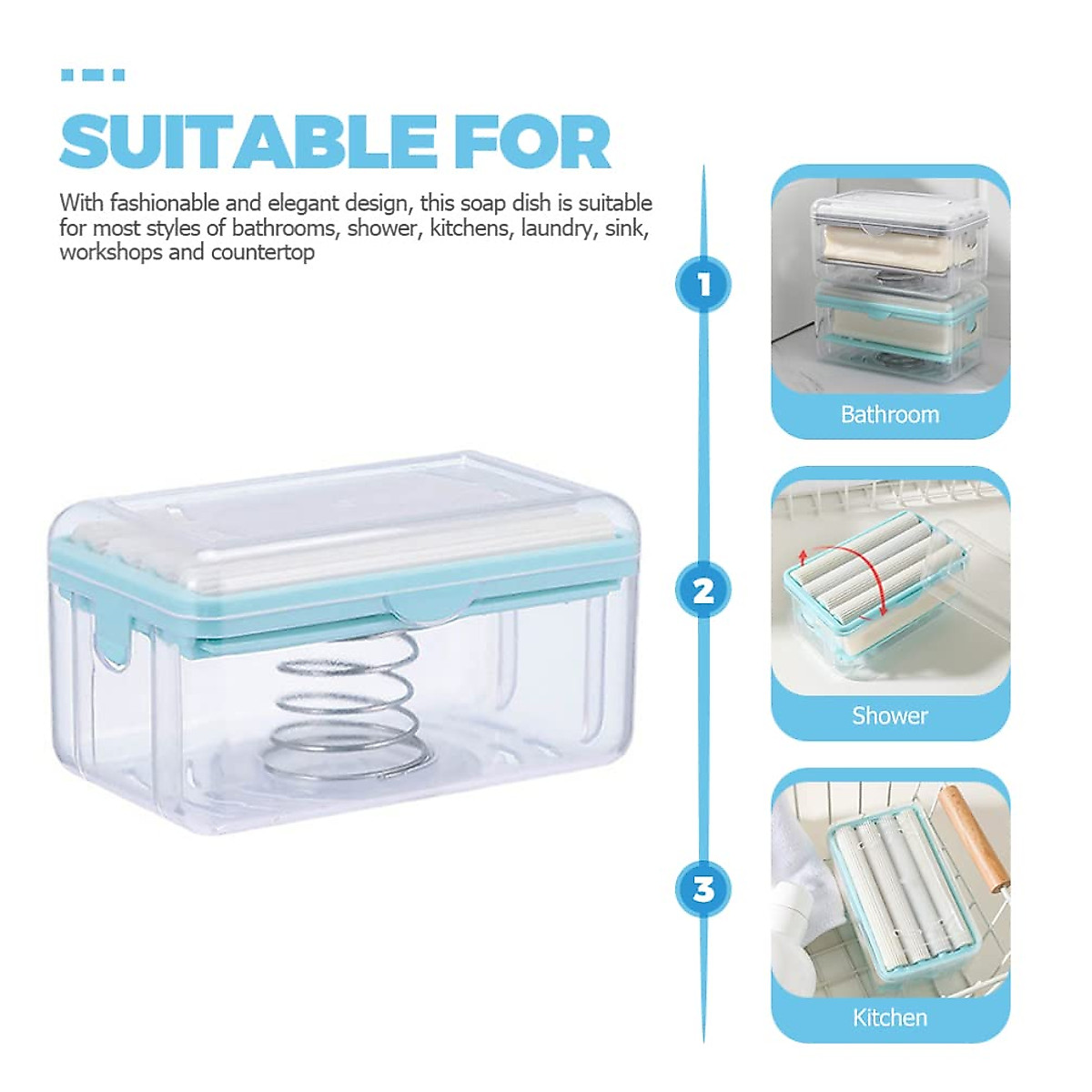 iplusmile Box Soap Box Soap Holder Travel Laundry Soap Containers Soap Dish Bar Soap Container Dish Soap Dispenser Laundry Soap Dispenser Soap Case Tray Take a Bath Plastic
