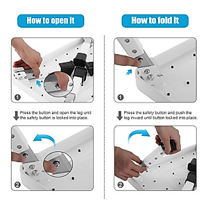 Jocauto Folding Step Stool, Height-Adjustable Step Stool with 15" X 10.2" Non-Slip Platform, Step Ladder with a Portable Handle for Adults or Kids in Office, Kitchen, Home, 330 Lbs Capacity