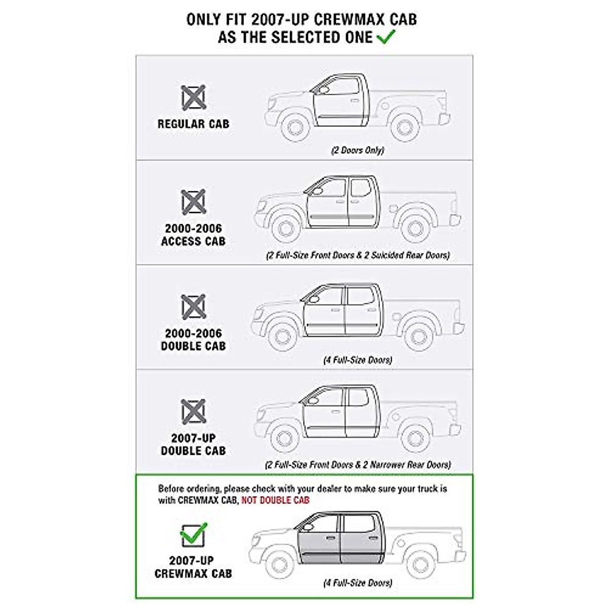 Raptor Series Nerf Bars Side Steps 4in Oval Stainless Steel Curved for 07-21 Tundra CrewMax