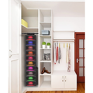 TreeHouse London XL Fedora Hat Rack with Dust Cover - Closet Hanging Cap Organizer - Pack of 2 Cowboy Hat Holder - Storage Shelf Organizer for Men & Women - For Bowler & Wide Brim Hats, Dustproof