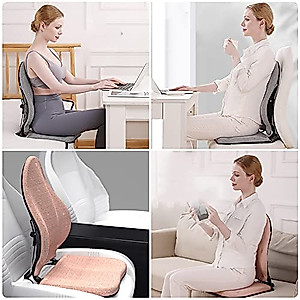 Lumbar Support Pillow for Office Chair, Memory Foam Back Cushion for Lower Back Pain Relief Car Seat Back Support, Lower Back Pillow for Gaming Chair Wheelchair (C)