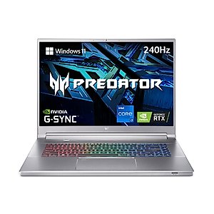 Acer Predator Triton 500 SE Gaming/Creator Laptop | 12th Gen Intel i7-12700H | GeForce RTX 3060 | 16" WQXGA 240Hz G-SYNC Display | 16GB DDR5 | 512GB Gen 4x4 SSD | Killer Wi-Fi 6E | PT316-51s-7397