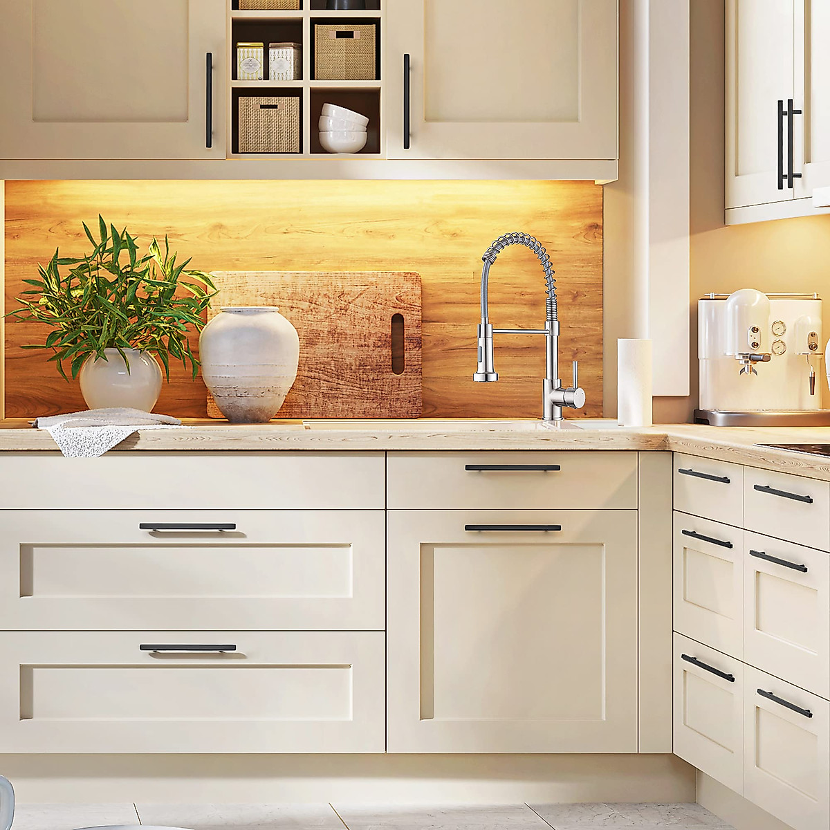 Ravinte 10 Pack 8-13/16" Square Cabinet Pulls Matte Black Stainless Steel Kitchen Cupboard Dresser Handles Cabinet Handles 8-13/16" Length, 6-1/4" Hole Center