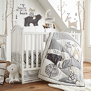 Levtex Baby - Woodland Scene Peel & Stick Large Decals - Grey, Taupe, Charcoal - I Love You More Than I Can Bear