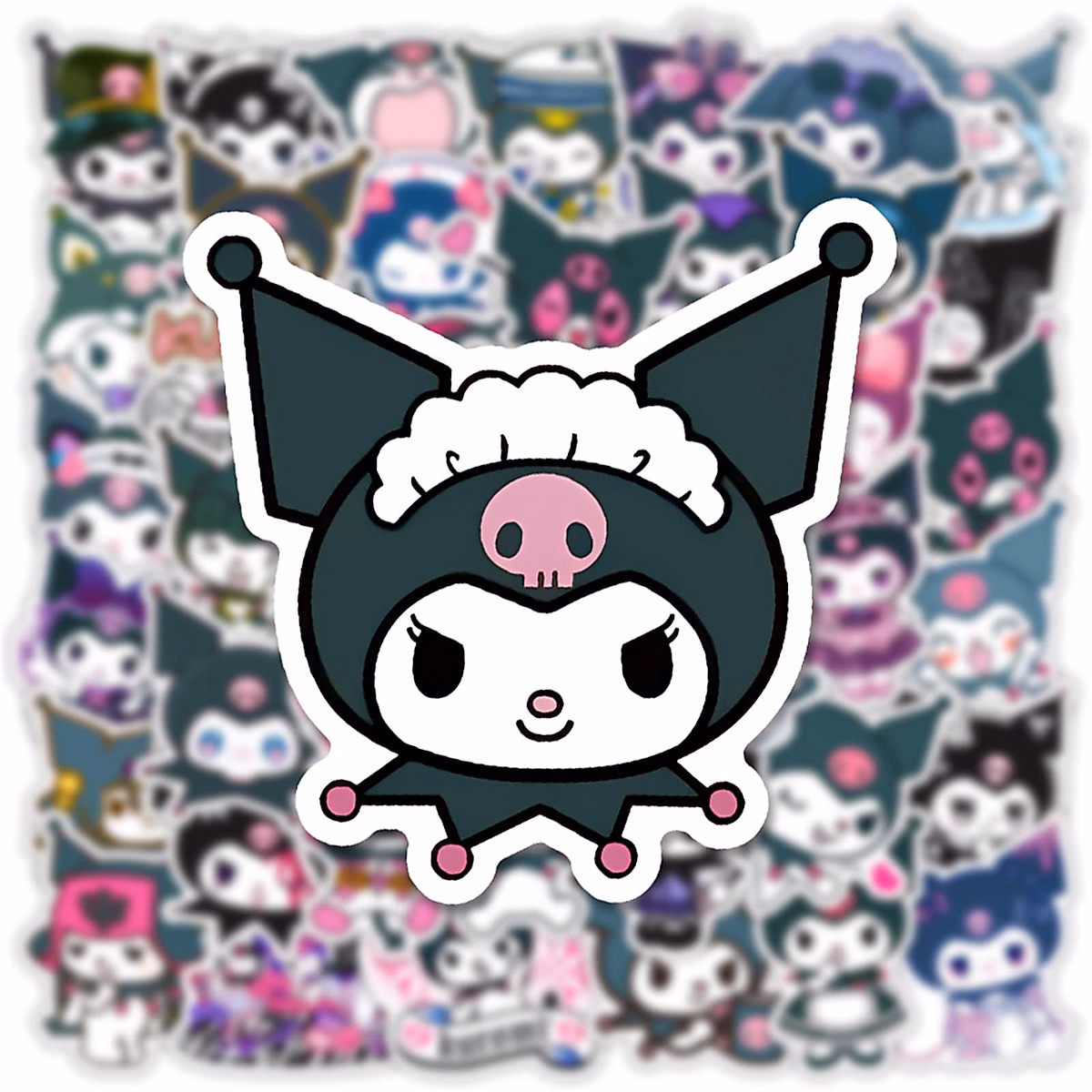 Kuromi Stickers Pack 50Pcs, Cannity Cute Kawaii Stickers for Water Bottles Laptop Scrapbook Journaling Waterproof Vinyl Decals Japanese Anime Stickers for Kids Teens Adults