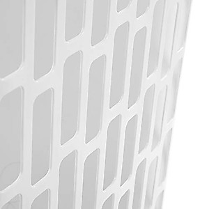 Sterilite Rectangular Open Laundry Hamper, Tall and Slim Plastic Hamper with Handles for Carrying Clothes to and from the Laundry Room, White, 6-Pack