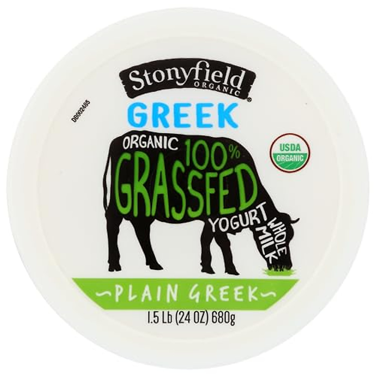 Stonyfield® Organic 100% Grassfed Plain Greek Whole Milk Yogurt 24 Oz. Tub (Pack of 1)