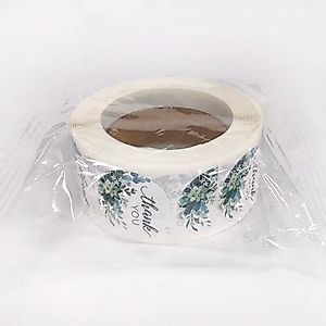 Floral Thank You Sticky Label Water Color Flower Design 500 Labels per Roll for Birthdays 1.0inch for Wedding Birthday Party Business (A7)