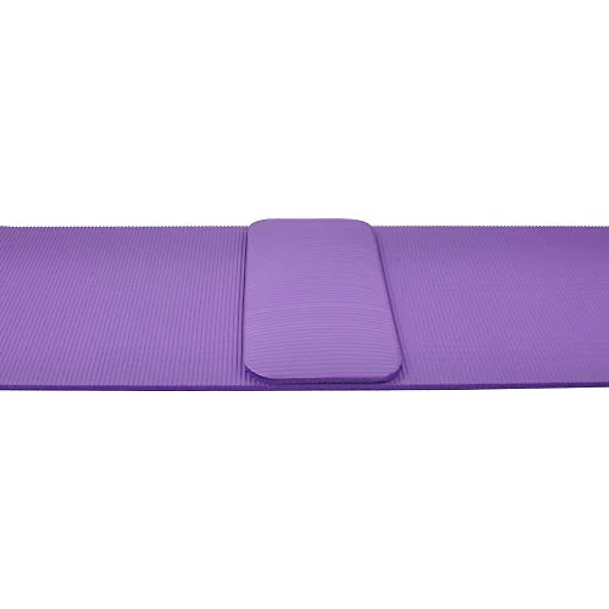 Signature Fitness All Purpose 1/2-Inch Extra Thick High Density Anti-Tear Exercise Yoga Mat and Knee Pad with Carrying Strap and Yoga Blocks, Purple