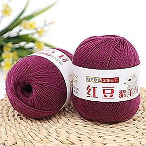 Genuine Cashmere Wool Yarn Multicolor Soft Cashmere Yarn Spun Yarn for Felting Crocheting Knitting Hats Sweaters Multicolor Soft Hand Knitting Wool Yarn for Blankets for Beginners Kids