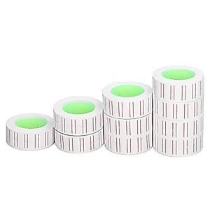 Jopwkuin Price Tag Labels, Clear Printing Quick Drying Ink Paper Price Stickers Smooth Output with Red Lines for MX5500 Labeller