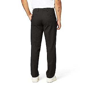 Dockers Men's Straight Fit Easy Khaki Pants, Black, 36W x 32L