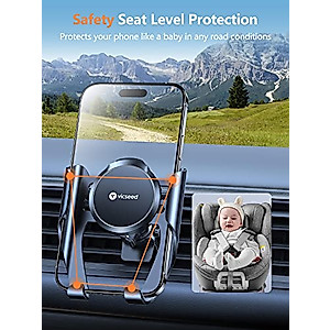 VICSEED 𝟮𝟬𝟮𝟯 𝗕𝗲𝘀𝘁 𝗖𝗮𝗿 𝗠𝗼𝘂𝗻𝘁 Car Phone Mount, 𝗨𝗽𝗴𝗿𝗮𝗱𝗲𝗱 Air Vent Phone Holder for Car, Handsfree Cell Phone Car Mount Fit for iPhone 14 13 12 11 Pro Max Mini Plus Samsung