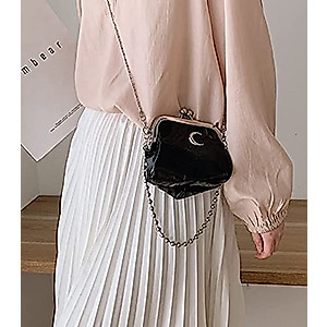 Nite closet Cute Gothic Purse Crossbody Moon Lolita PU Shoulder Bag (Black)