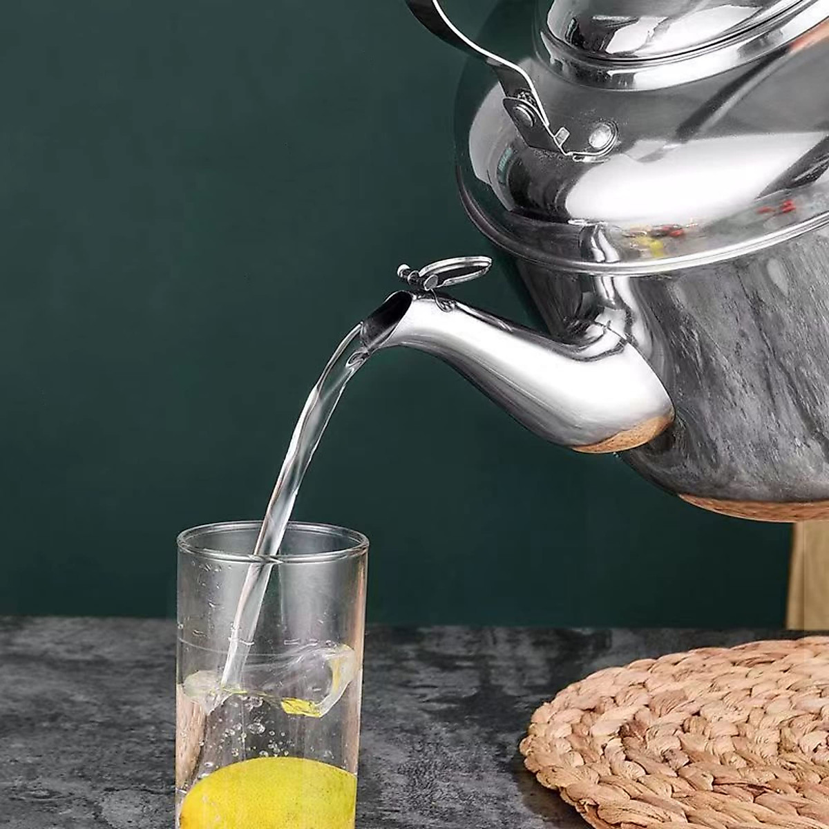 Stainless Steel Teapot,Stove Top Kettle, Stovetop Tea Pot, Fast Boiling Heat Water Tea Pot, Flat Bottom Whistling Kettle Induction Cooker Gas Stove General Purpose Kettle 5L (Color : 4l)