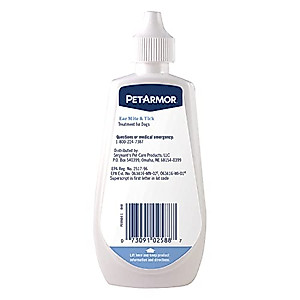 PetArmor Ear Mite and Tick Treatment for Dogs, 3 oz