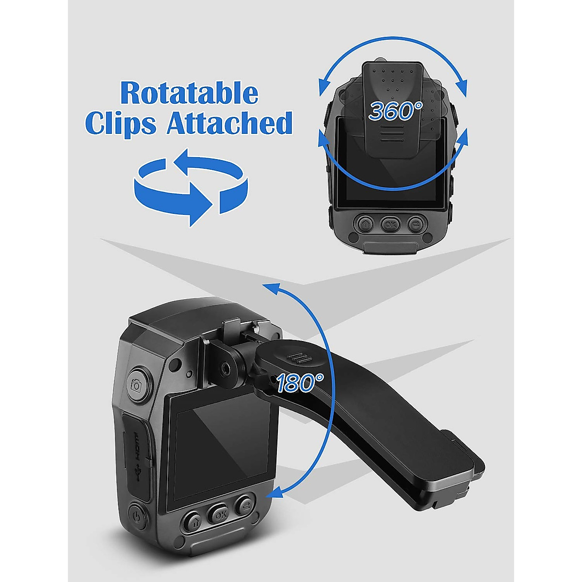 BOBLOV PD70 64GB WiFi Body Camera 1296P Wearable Body Cameras Night Vision Camera Built-in Memory Light and Small Body with Audio Recording 170 Degree for Law Enforce or Daily Use (64GB)