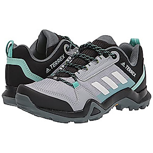 adidas outdoor womens Terrex Ax3 Hiking Boot, Halo Silver/Crystal White/Acid Mint, 8.5 US