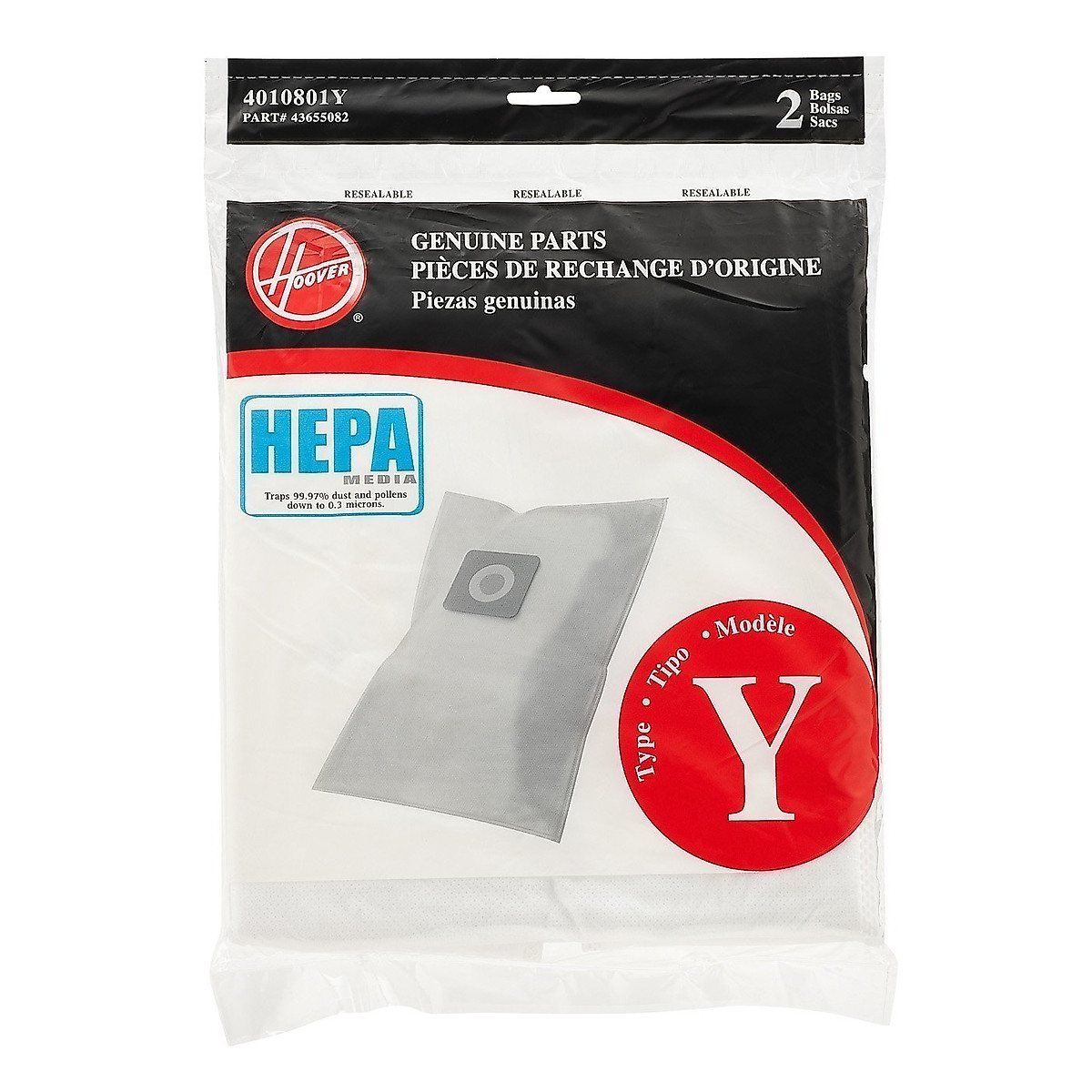 Hoover Type Y HEPA Bag (6-Pack), AH10040