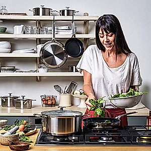 KitchenAid Frying Pan, Non Stick Stainless Steel Pan with Stainless Handle - Induction, Oven & Dishwasher Safe - 28 cm