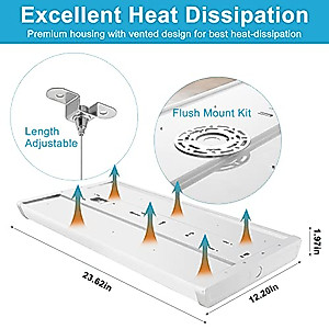 Lightdot Multifunction 4FT LED High Bay Light, Timer/Motion Distance Adjustable Commercial Bay LED Shop Lights, 240W (960W HPS Eqv), Remote Control Energy Saving Upto 9000KW*4/5Yrs(5Hrs/Day)-4Pack