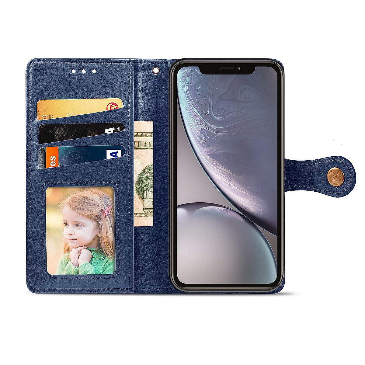 Compatible with Oppo Reno2 Case,Compatible with Oppo Reno 2 PU Leather Card Slot Flip Stand Wallet Protective Cover LAN