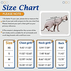 DENTRUN Cat Surgery Recovery Suit Female Male Soft Onesie, Kitten Surgical Collar Cone Alternative Shirt, Abdominal Wounds Anti-Licking Pajama for Small Pets Spay, Cat Body Suit Post Surgery