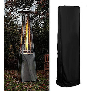 boyspringg Square Patio Heater Cover Stand up Outdoor Standing Glass Tube Heater Cover Pyramid Torch Heater Covers 420D Waterproof Polyester 220 x 60 x 53 cm Sun UV Protector Durable Black