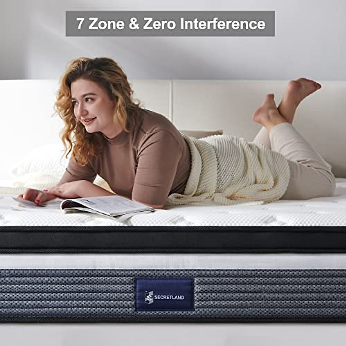 Full Mattress, Ssecretland 12 inch Individually Wrapped Coils Innerspring Mattress, Pocket Spring Hybrid Mattresses with CertiPUR-US Certified Foam, Plush Yet Supportive