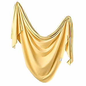 Copper Pearl Baby Swaddle Blanket - Premium Knit Baby Blanket, Large Soft Stretchy Receiving Blankets for Baby Boy and Girl, Swaddles for Newborn, Infant, and Toddler (Marigold)