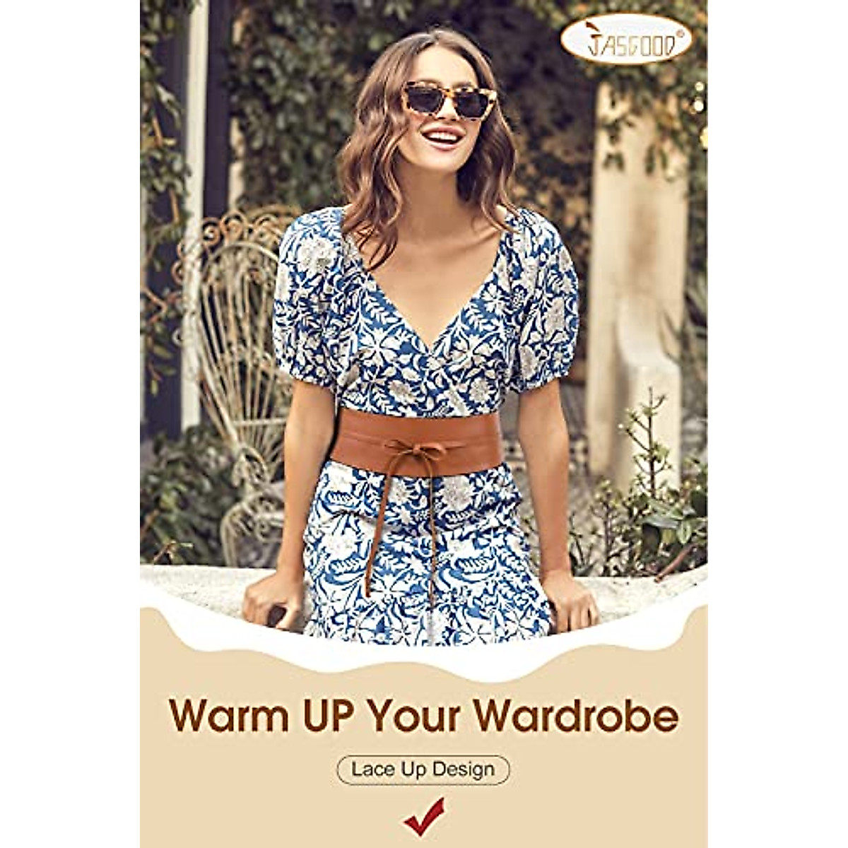 JASGOOD 3 Pack Women Wrap Around Obi Leather Belts PU leather Lace Up Bowknot Dress Belts Ladies Retro Waistband(Black+Brown+Coffee,Suits waist size 37''-42'')