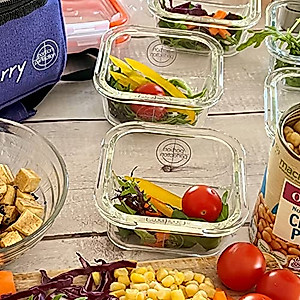 Bariatric Portion Control Lunchbox/Meal Prep Glass Containers 3pk with 100 Cal Snack Container Set, Practical Meal Prep, Gastric Sleeve, Bypass or Band with Protein, Carbs & Veg