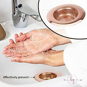 BLAGAIN 2PCS Kitchen Sink Strainer, Stainless Steel Sink Drain Strainer, Food Catcher for Most Sink Drains Basket, 4.5 Inch Diameter, Rose Gold