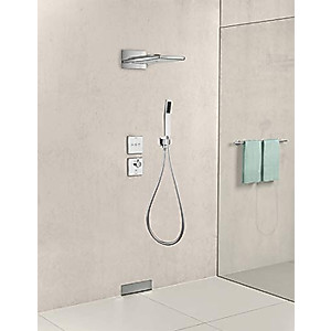 Chrome Wall Supply Elbow with Hand Shower Holder, Keymark Brass Square 1/2″Shower Hose Connector, Wall Mount Drop Ell Union Water Outlet