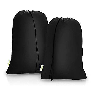 2 Pack Heavy Duty Large Laundry Bag 28 x 45 inch Extra Hamper Bag Dirty Laundry Bags Clothes Organizer Drawstring Cloth Laundry Bag Travel Laundry Bag for Camp Home College Dorm Black
