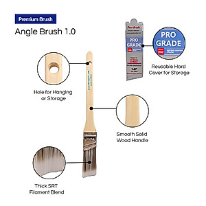 12PK 1 inch Angle Brush Premium Wall/Trim House Paint Brush Set Great for Professional Painter and Home Owners Painting Brushes for Cabinet Decks Fences Interior Exterior & Commercial Paintbrush.