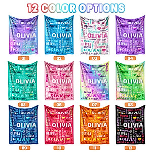 Personalized Blanket for Kids, Custom Name Blanket for Kids, Babies & Adults, Custom Baby Blanket, Unique Baby Gifts for Birthday Christmas Memorial Day-Rianbow