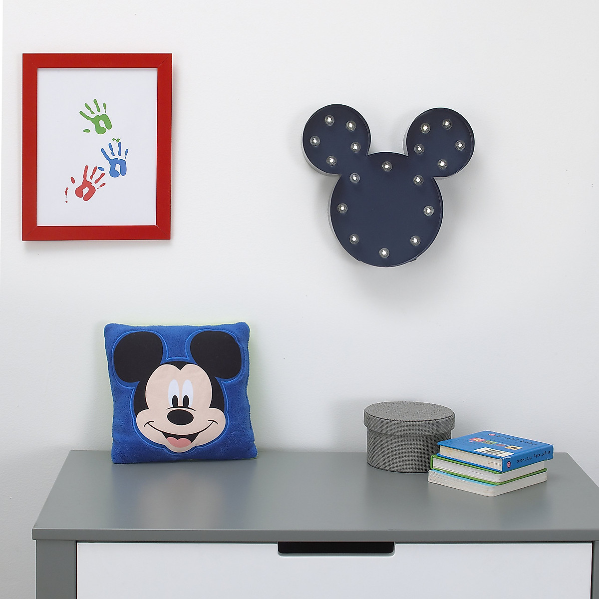 Disney Mickey Mouse Light Up Nursery Wall Decor with 2 Hour Timer, Navy