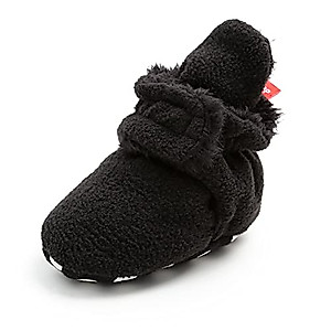 Baby Girls Boys Soft Booties Snow Boots Infant Toddler Warm Prewalker First Walkers Soft Toddler Athletic Shoes (Black, 12-18 Months)