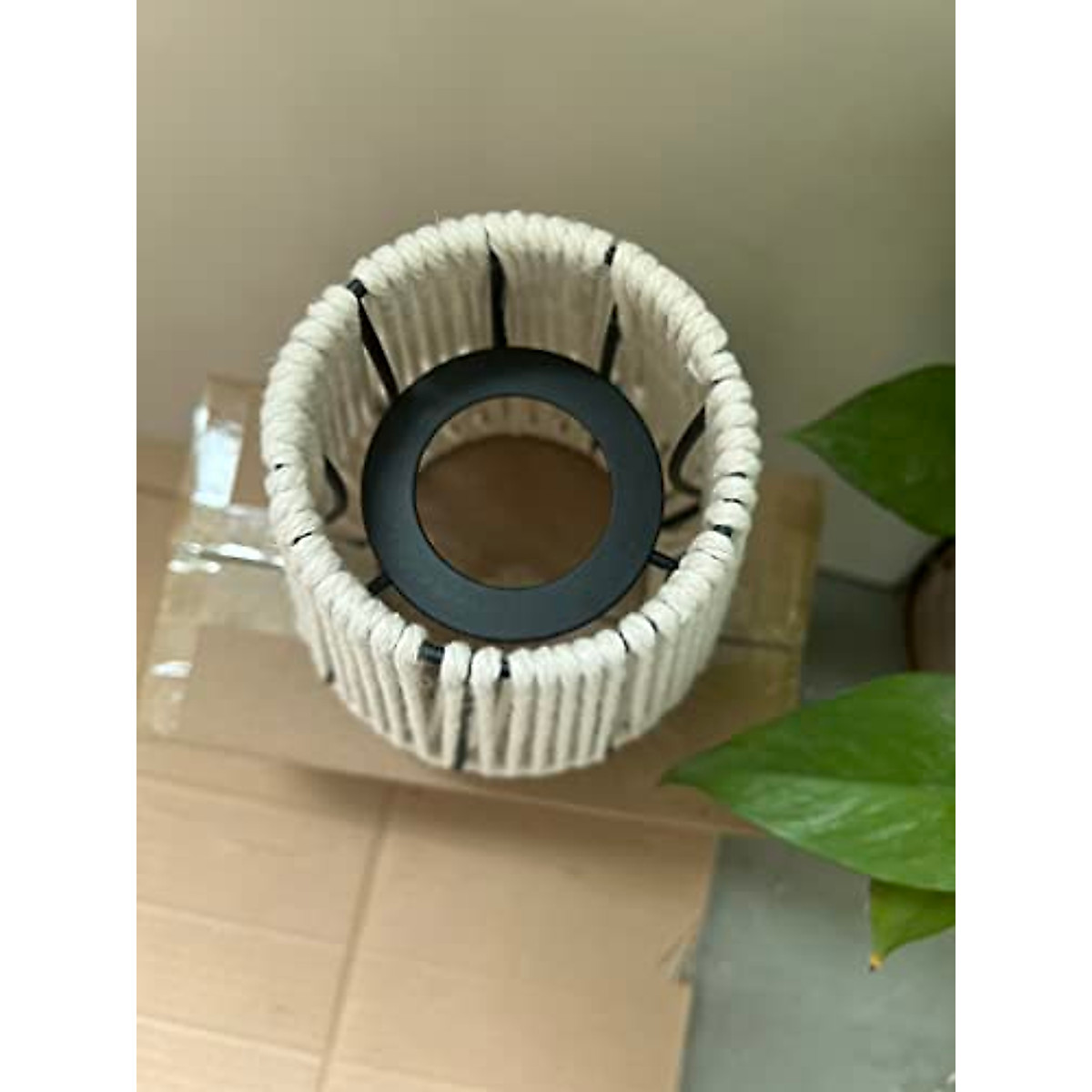 Unique Small Natural Boho LampShade For Ceiling Light Fixture Hanging Decorations Rustic shadelamp For Dinging Room, Farmhouse,Beige Color