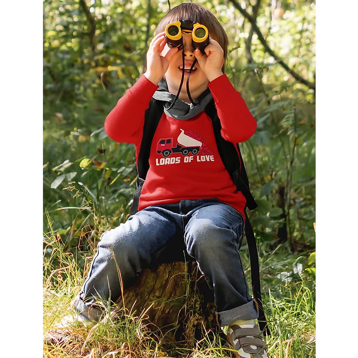 Tractor Valentines Sweatshirt Girls Boys Toddlers Kids Dinosaur Sweater Style 5T Red