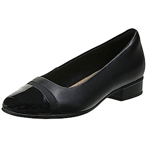 Clarks womens Juliet Monte Pump, Black Leather/Synthetic, 8.5 Wide US