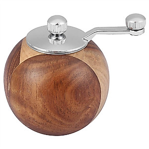 Pepper Mill, Wood Pepper Mill Grinder Spherical Muscat Mill Manual Pepper Mill Bottle Nut and Hard Spice Grinder for Kitchen