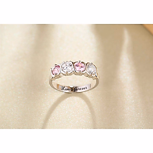 Getname Necklace Engraved XOXO Love Ring Twist Ring Mother Rings with 2-5 Simulated Birthstones Sterling Silver Rings Customized and Personalized Silver 8