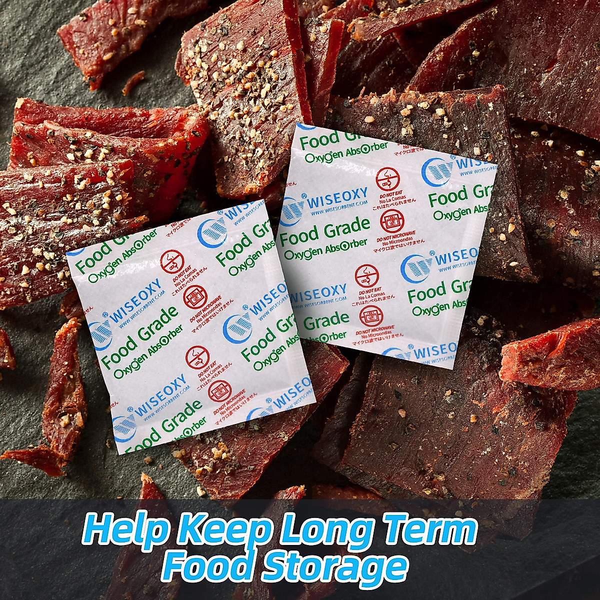 Wisesorb Oxygen Absorbers for Food Storage 300CC 100 Packets, Food Grade Oxygen Absorbers, O2 Absorbers Food Grade for Food Storage