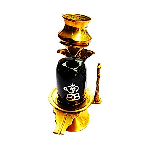 PARIJAT HANDICRAFT Brass Shiva Ling Lingam Shivling Decorative Statue for Hindu Puja