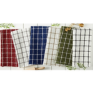 DII Washed Waffle Collection Oversized Preshrunk Ultra Absorbant, Dishtowel Set, 20x30, Nautical Blue, 2 Piece