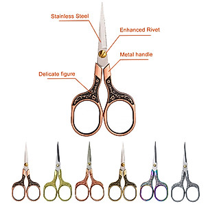 Mini Scissors Stainless Blade Metal Handle 2 Pack Office School Classroom Student Teacher Crafting Fabric Sewing Gift Wrapping All Purpose